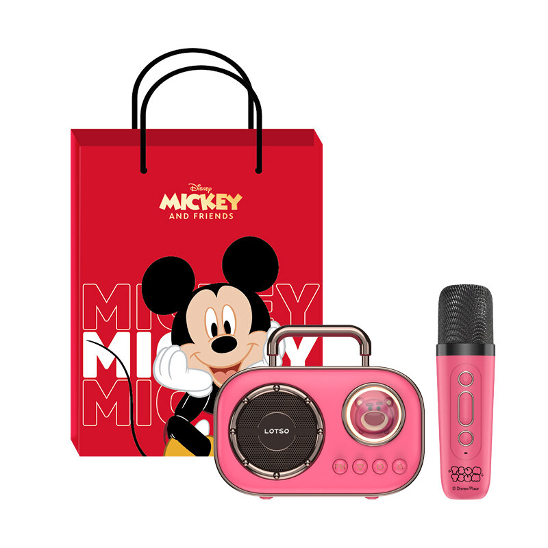 Bluetooth-колонка Disney Dual Band шумоподавляющая, цвет: rose pink strawberry bear, длительное время работы