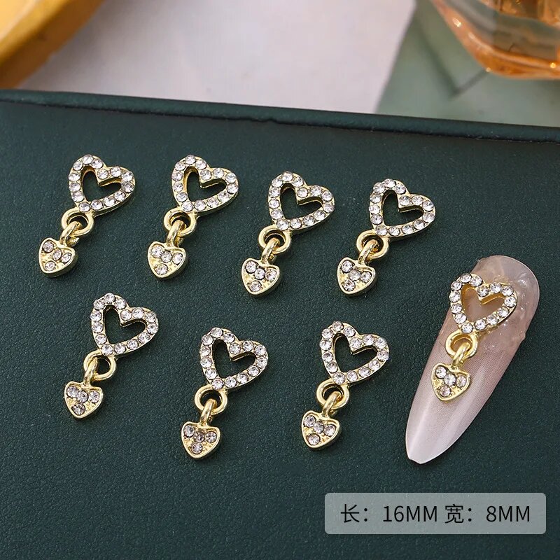 20 шт./упак. подвески для ногтей со стразами и бахромой-полая бабочка, металлический дизайн ногтей, свадебный декор для ногтей для роскошного маникюра