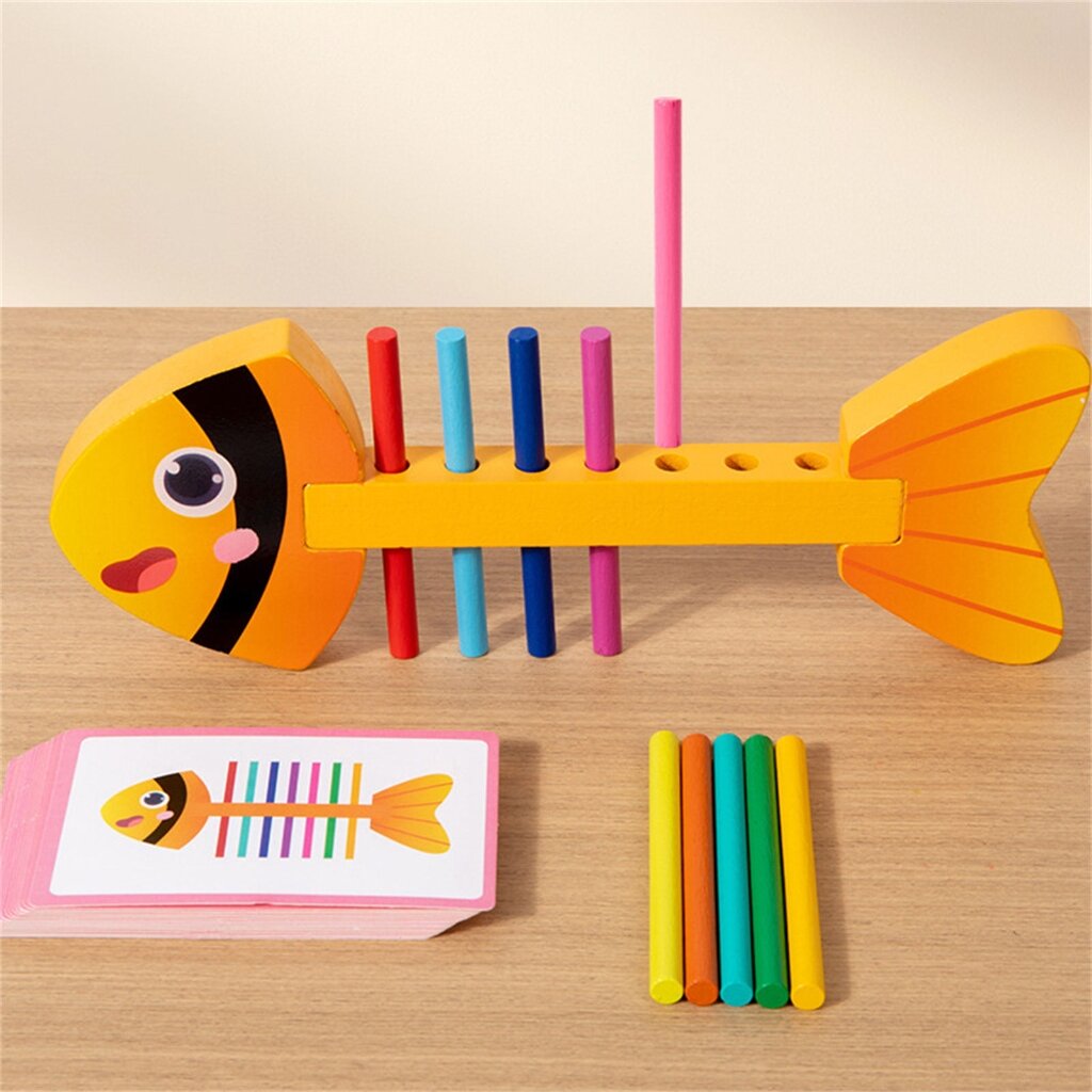 Деревянная игрушка Рыбка для развития мелкой моторики
