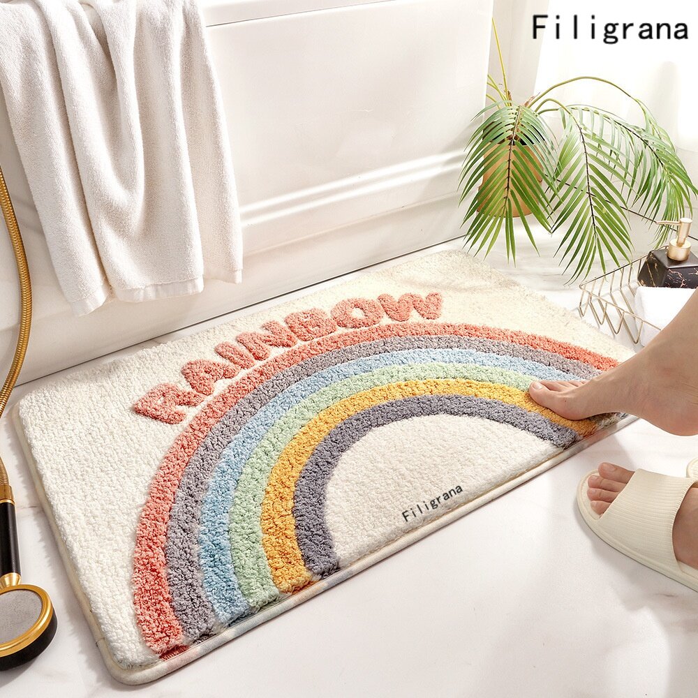 Коврик для ванной комнаты Filigrana ins из искусственного кашемира, впитывающий и нескользящий.50cmX80cm