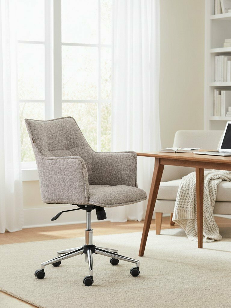 Кресло компьютерное офисное TetChair Lutz/Луц хром, велюр/букле, shape silver