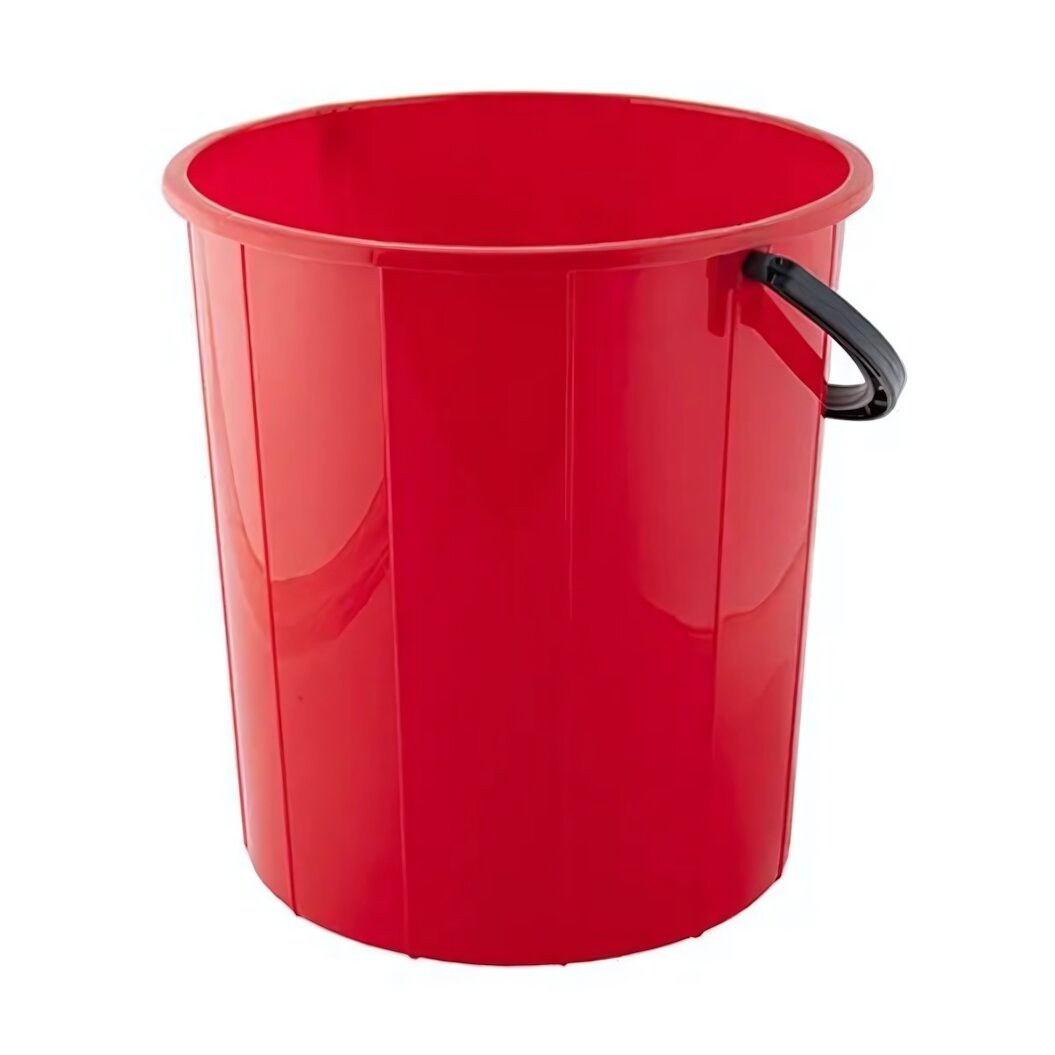 Ведро пластиковое 20 литров, красное, с ручкой, для уборки и хозяйственных нужд