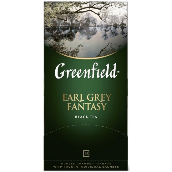 Чай Greenfield Earl Grey Fantasy черный ароматизированный, 25 пакетиков