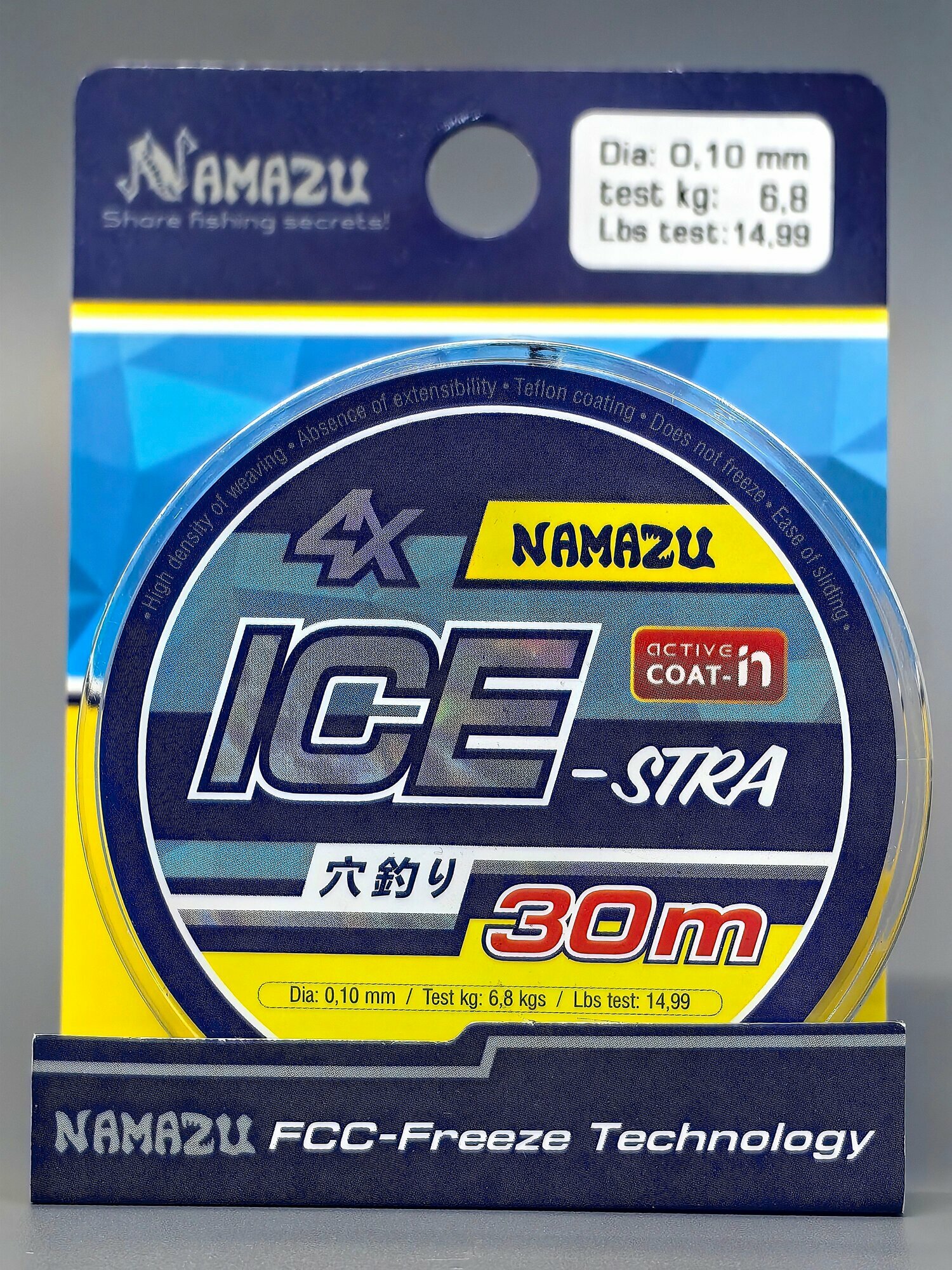 Шнур плетеный Namazu "Ice-Stra" 4Х, L-30 м, d-0,1 мм, test-6,8 кг, белый / нить для бисера