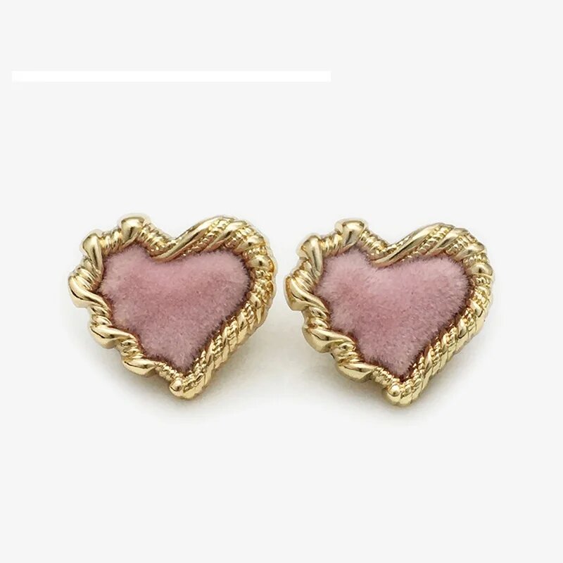 Серьги сердечки розовые, 28 мм, DD-1-172-D