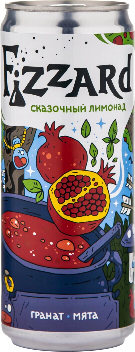 Вода "Fizzard" Pomegranate Mint, in can, 0.33 л