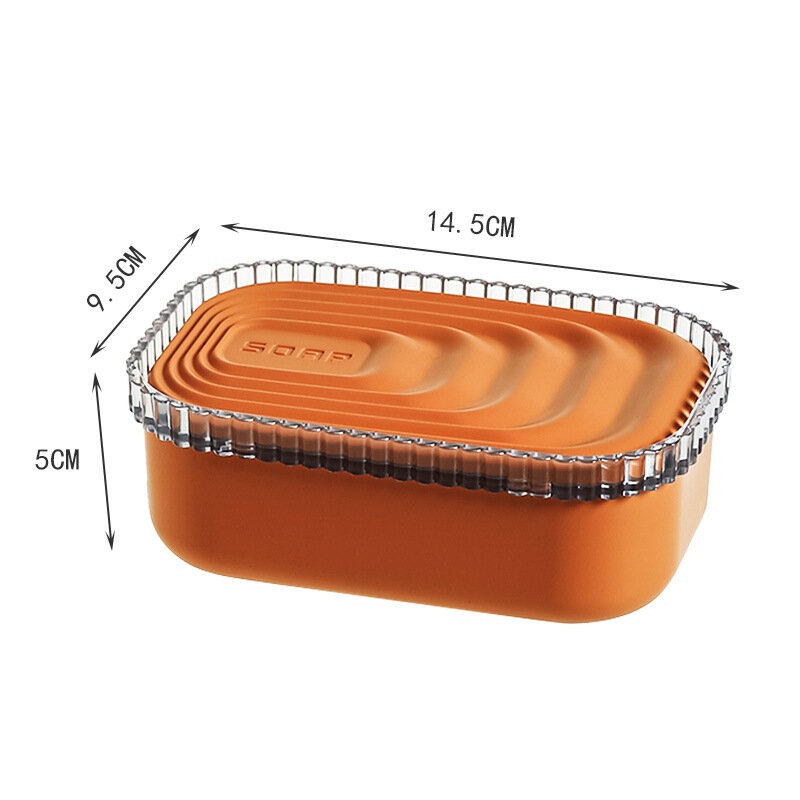 Двойной диспенсер для мыла с крышкой и дренажом для ванной, дома или студенческого общежития - Оранжевый