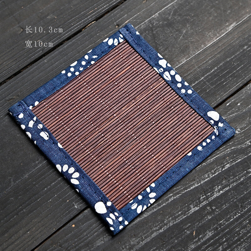 Сине-голубая ткань ручной работы бамбуковые коврики чайные столы утолщенные теплоизоляционные коврики для домашнего