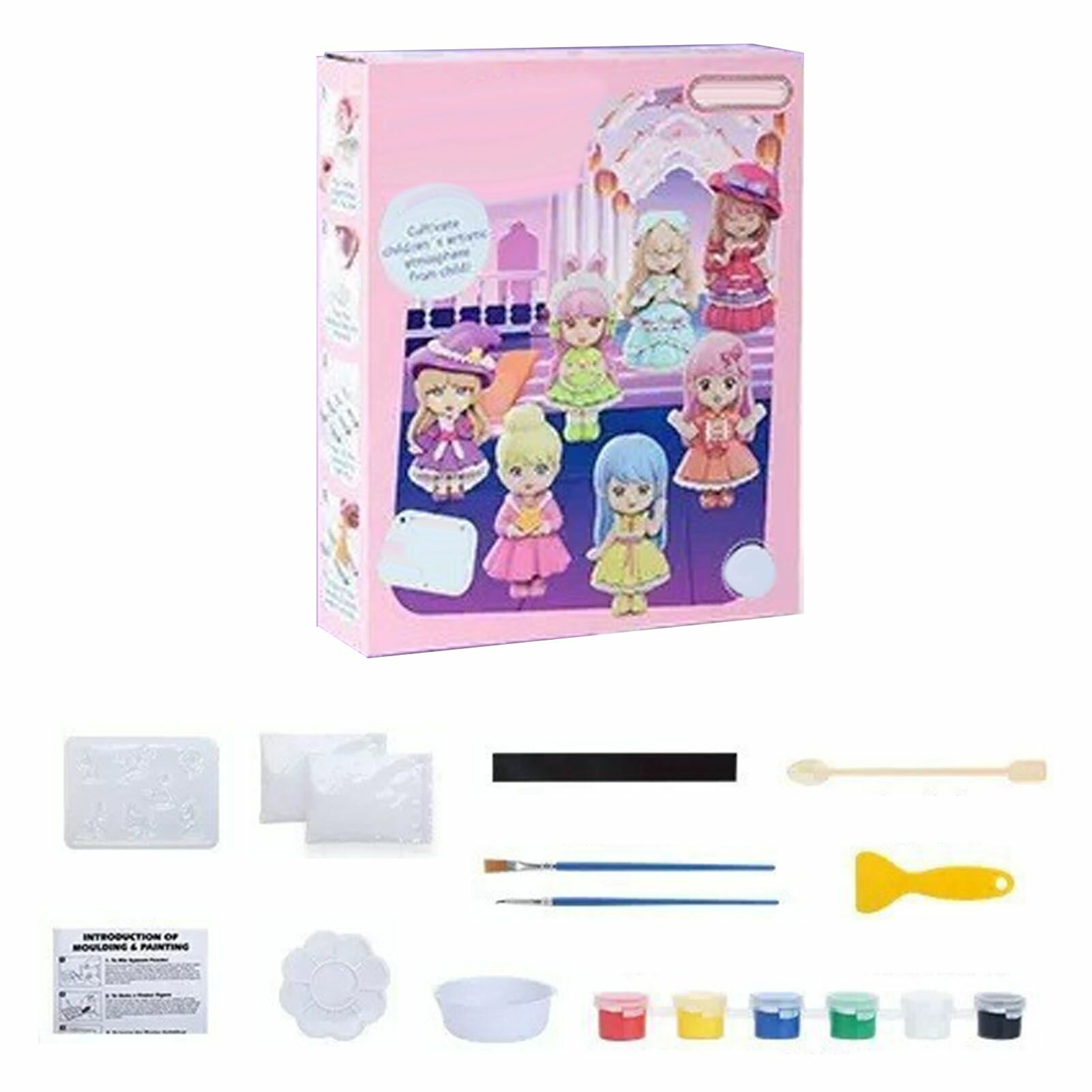 Набор для гипсовой росписи, стиль красивая молодая девушка