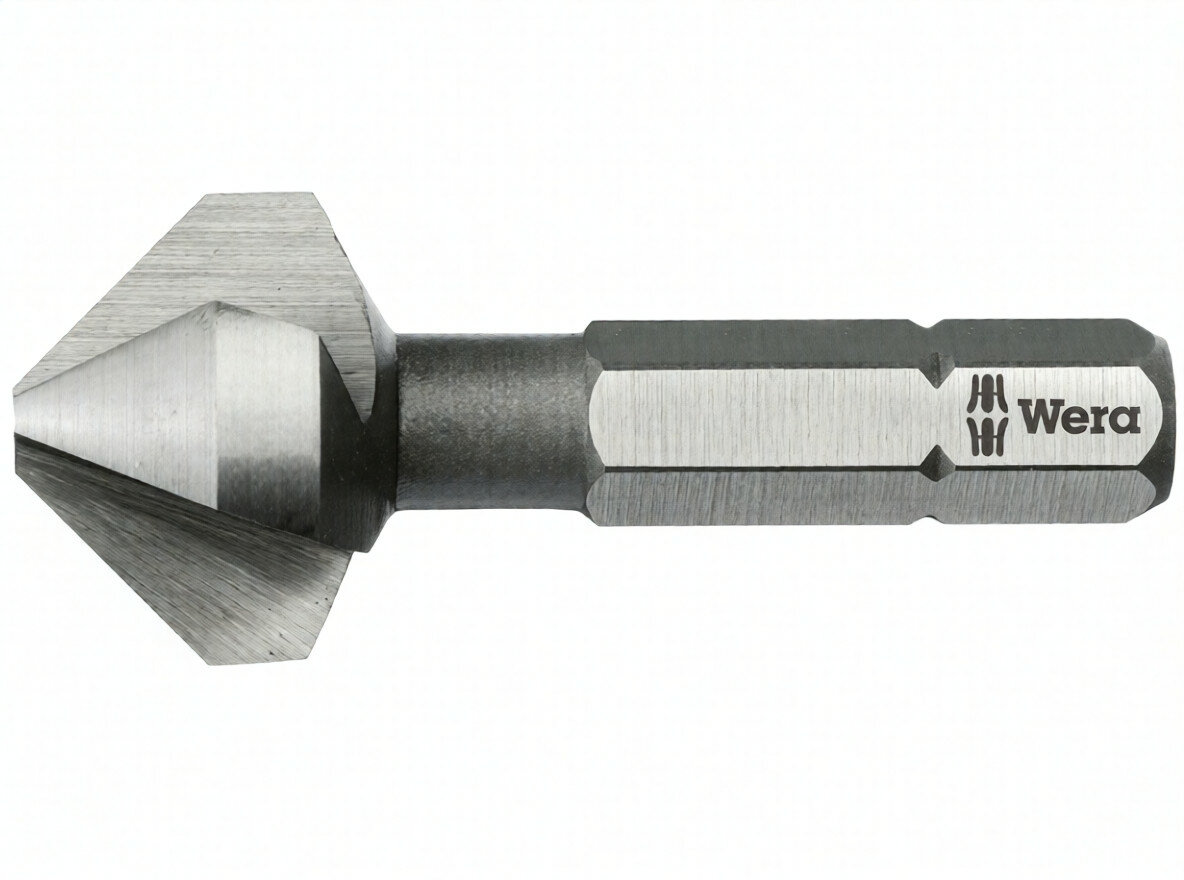 Бита-зенкер конический трёхканавочный 90°, WERA 846/1 1/4" C6.3, 10.40 x 34 мм