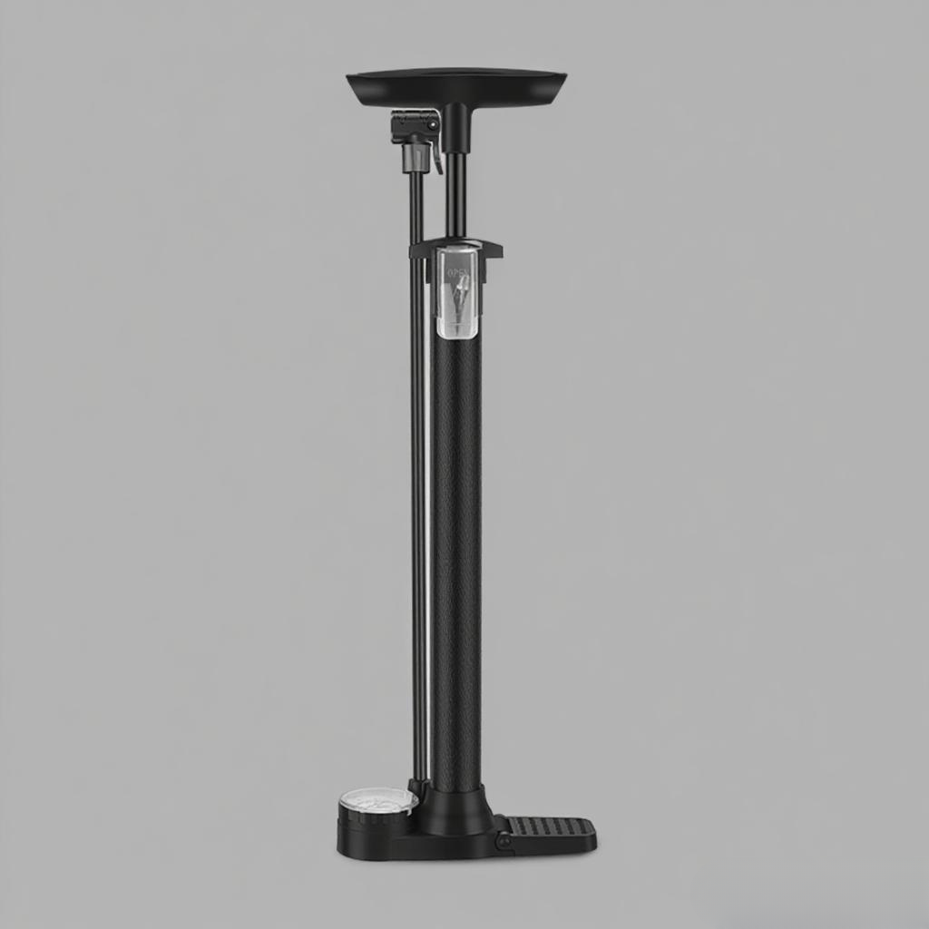 Насос для велосипедов напольный ручной 140psi, металл+TPU+пластик, серебристый с манометром, черный с манометром, серебристый без манометра, черный без манометра, размер 465*160мм, вес 447г без манометра, 502г с манометра