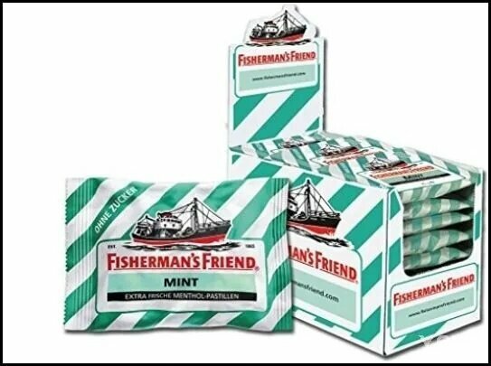Fisherman's Friend Mint Конфеты Мята без сахара, Коробка 24 шт. x 25 г
