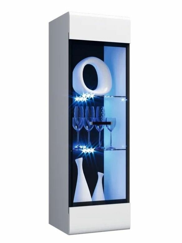 Нэнси New Пенал-стекло навесной 40 см. Белый глянец, Белый