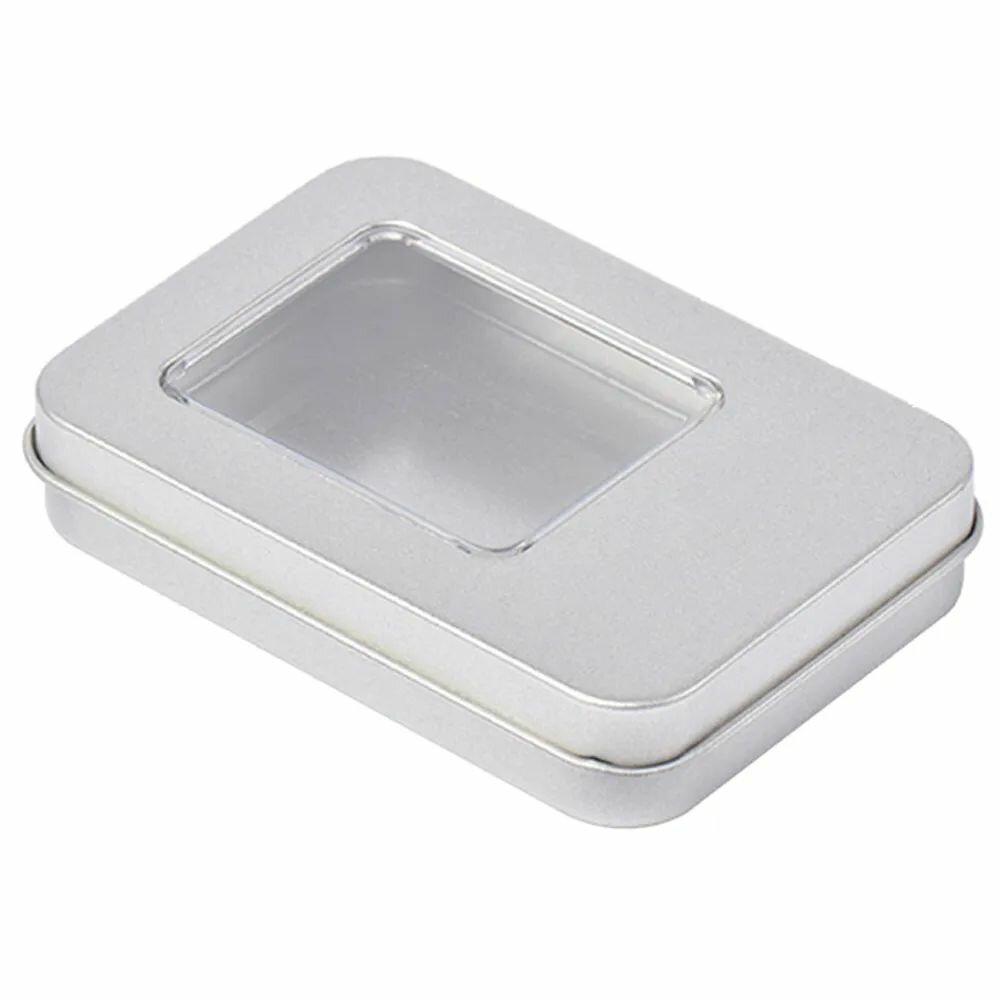 Коробка для хранения игральных карт из жести -пустая коробка с полуоткрытым окошком