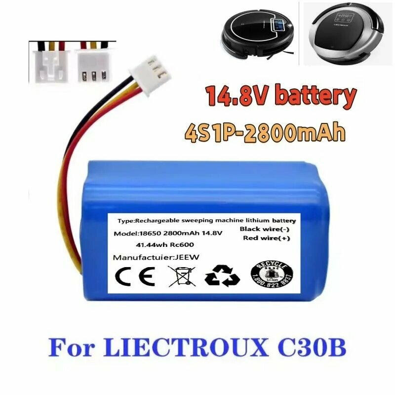 14.8 Заряжаемый литиевый аккумулятор 4S1P 18650 2.8AH для робота - уборщика Xiaomi, интегрированный аккумуляторный блок для пылесоса BMS