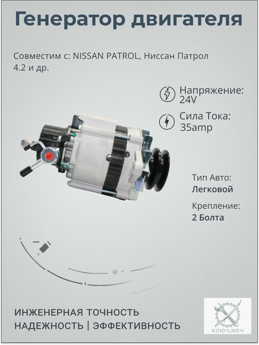 Генератор для NISSAN PATROL, Ниссан Патрол 4.2