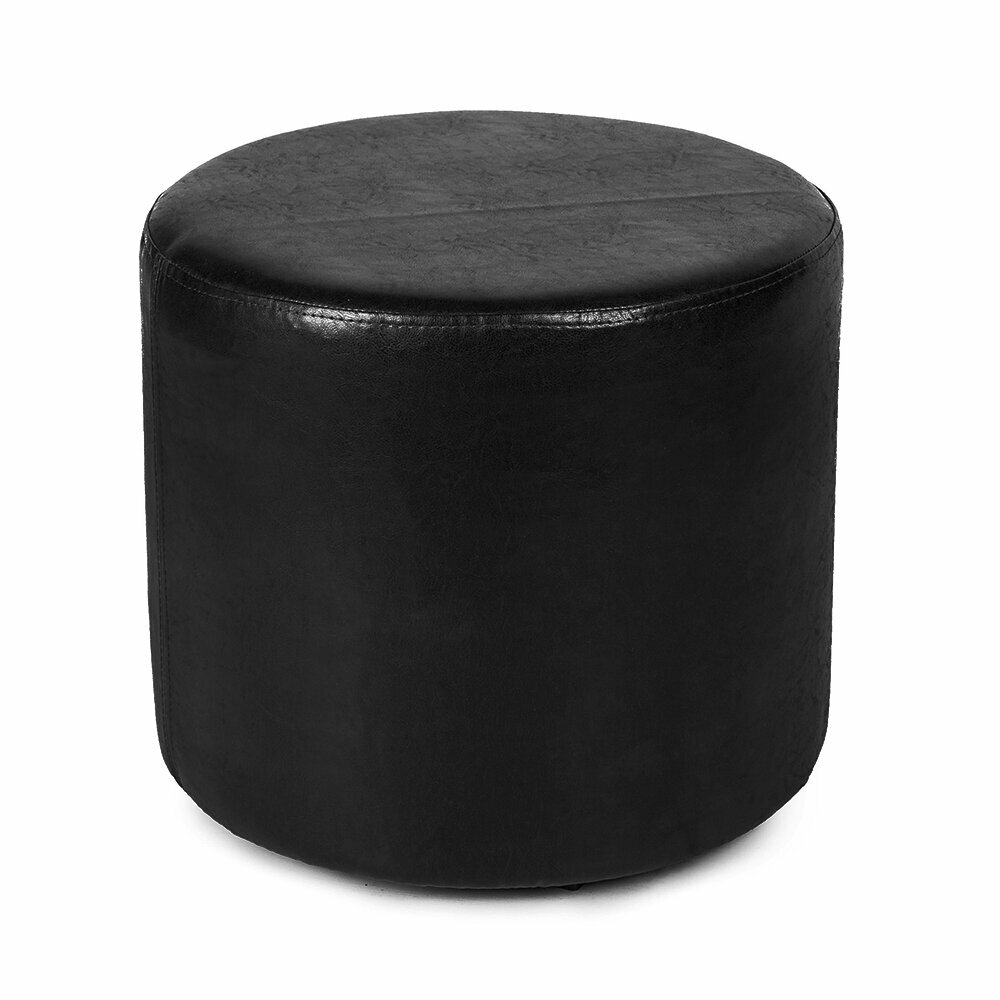 Пуф "Уют" круглый, черный, 40 х 40 х 45 см, искусственная кожа