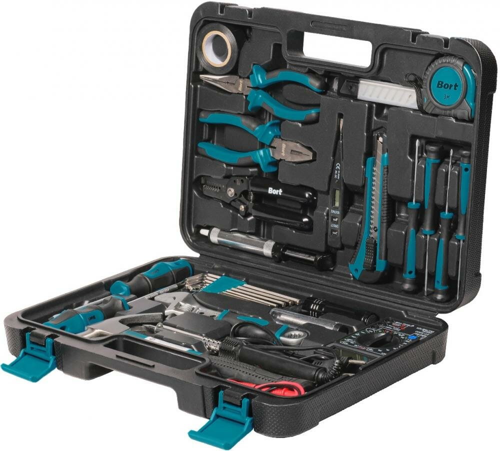 Набор инструментов Bort BTK-30e 30 предметов черно-синий