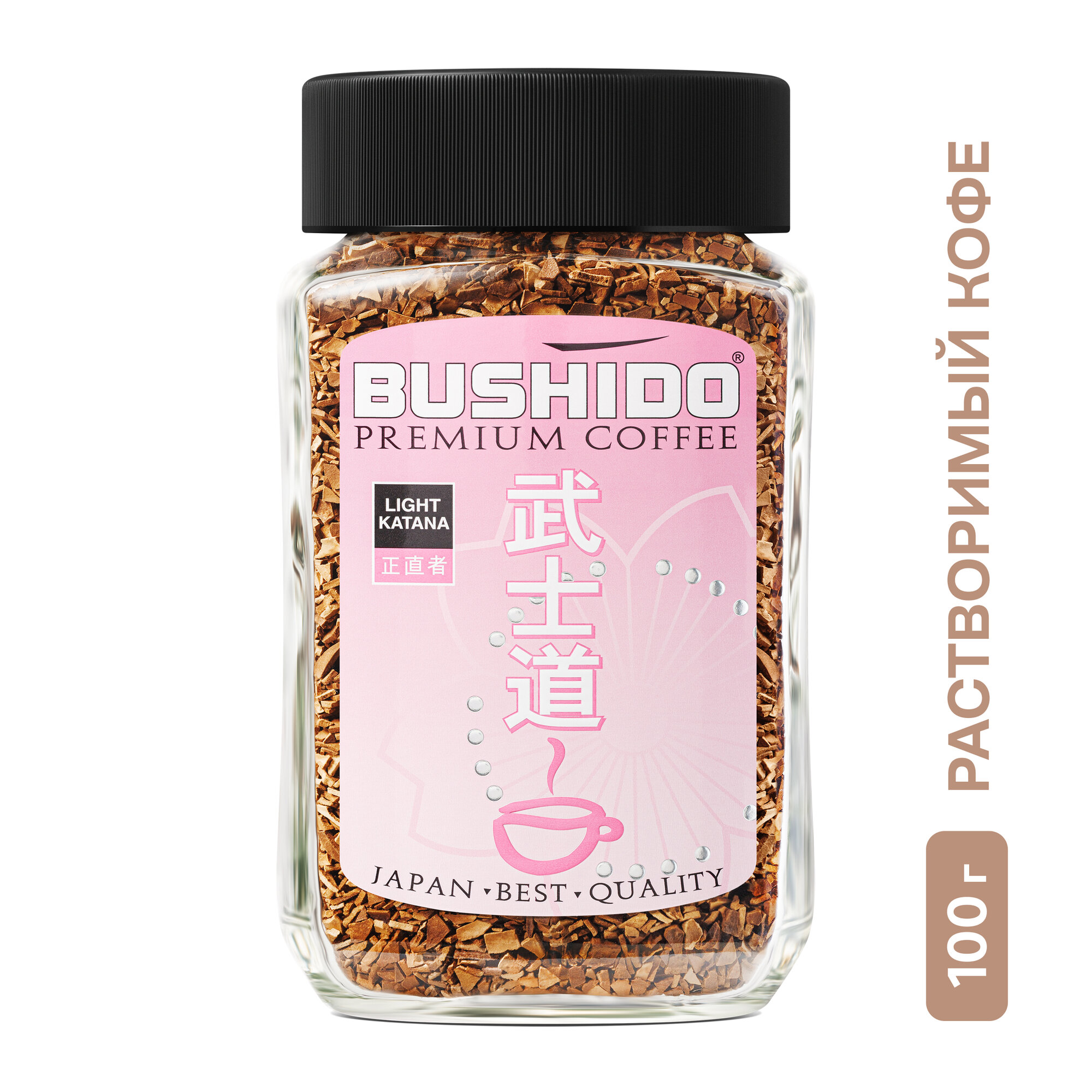Кофе растворимый Bushido Light Katana, стеклянная банка, 100 г