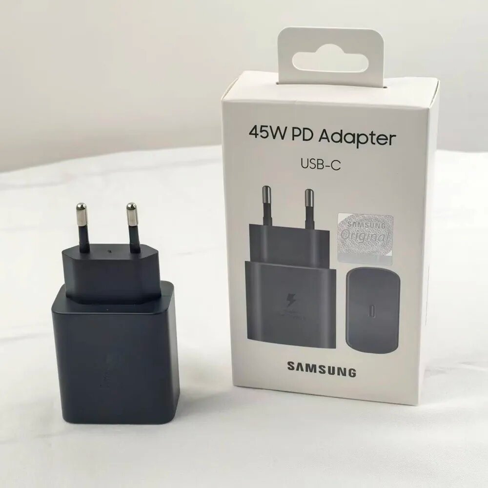 Оригинальное зарядное устройство Samsung 45 Вт, ЕС, США, адаптер для супер EU charger And box