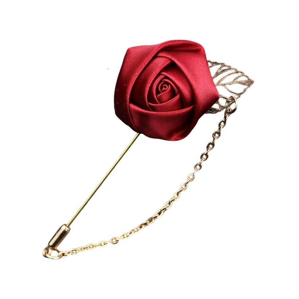 Шёлковый бутоньерка для мужчин, Вино красное