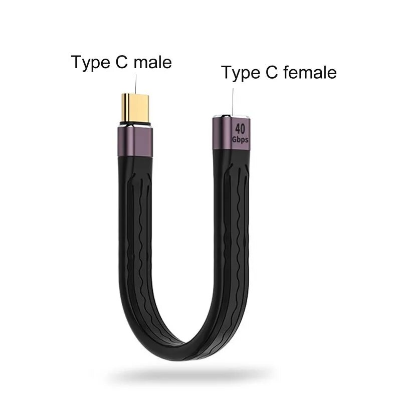 40 Гбит/с USB3.2 удлинительный кабель Type C Мама-папа тип C женский к мужскому PD 100W 5A быстрая зарядка синхронизация данных для ноутбука