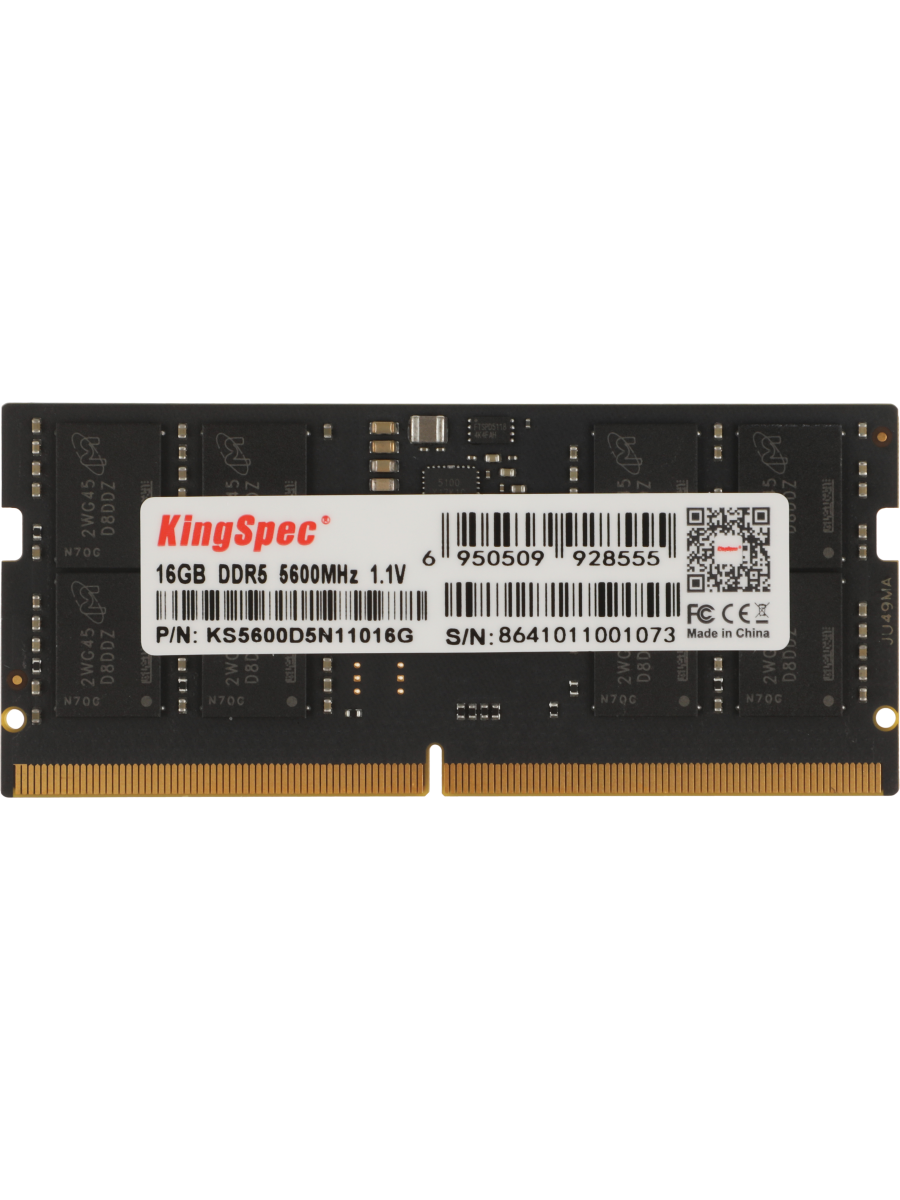 Память DDR5 16GB 5600MHz Kingspec KS5600D5N11016G RTL PC5-44800 CL40 SO-DIMM 288-pin 1.1В single rank RTL