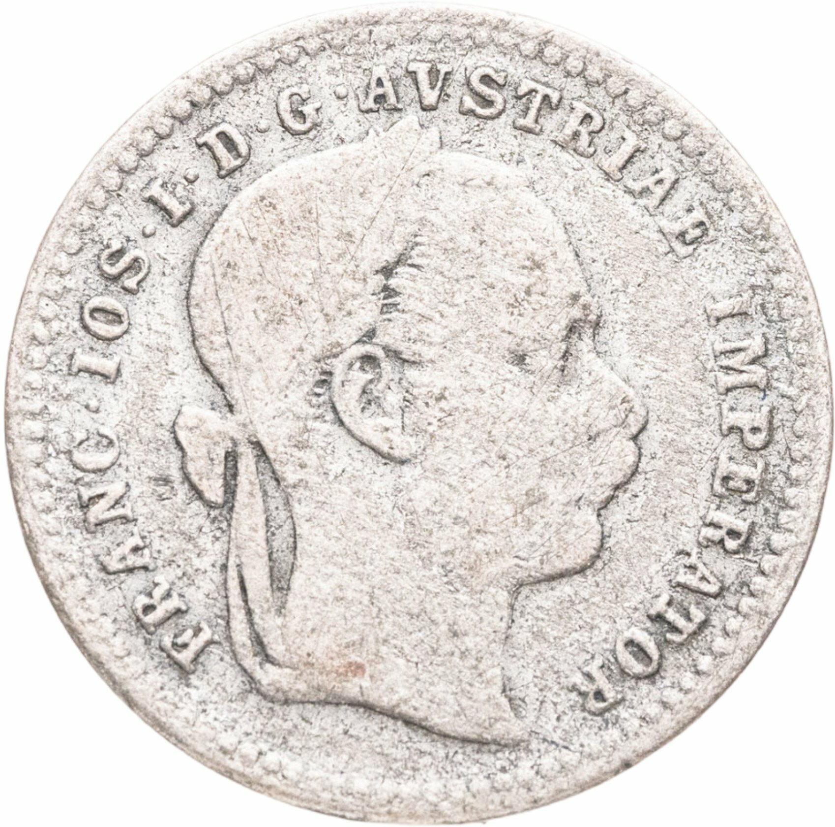 Австрия 10 крейцеров 1872, Серебро 400, в сохранности F