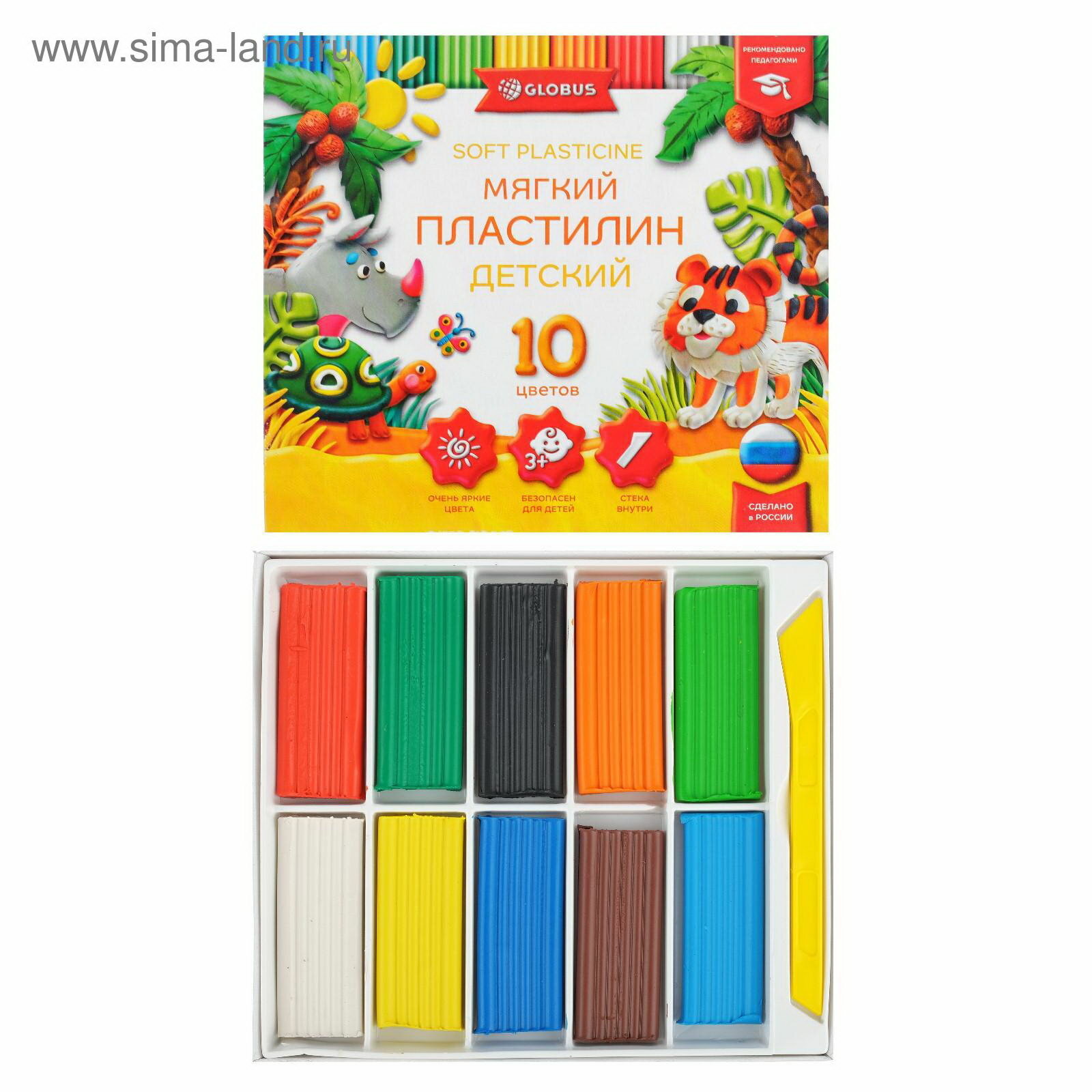 Пластилин "Детский", 10 цветов, 150 г, мягкий, возраст: от 3 лет
