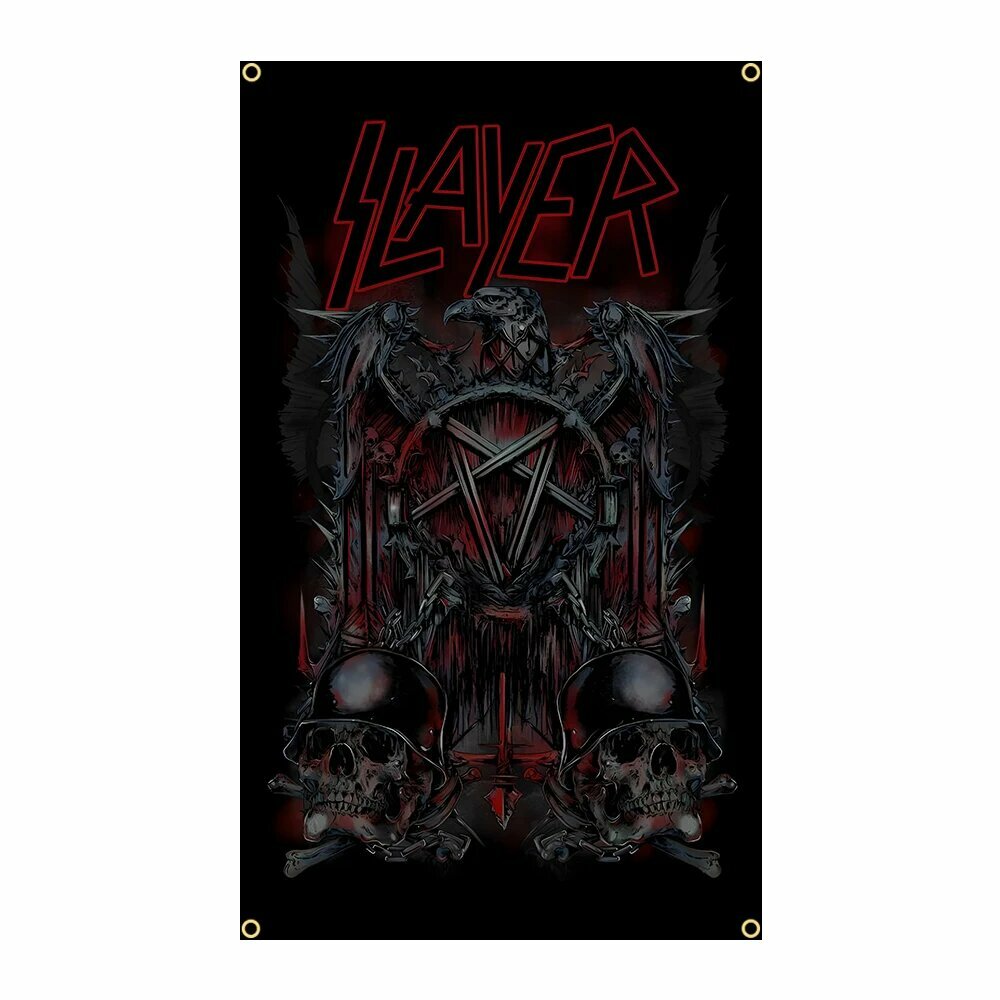Флаг Slayer 90x150 см, полиэстер, черный