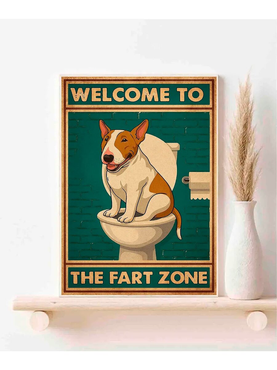Собака-бультерьер, Welcome To The Fart Zone, Плакат 30x42см