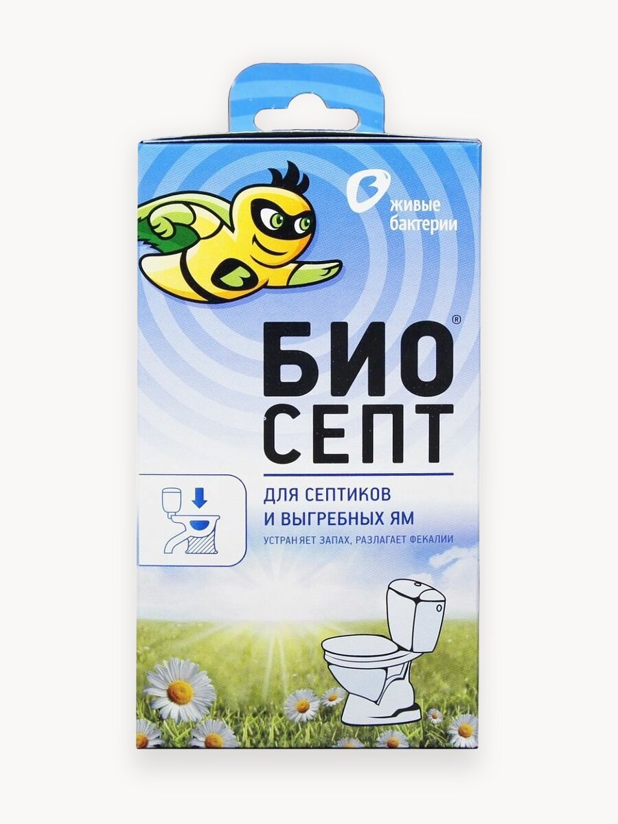 Биосепт Живые бактерии, средство для септиков и выгребных ям, 300 г, 12 пакетиков