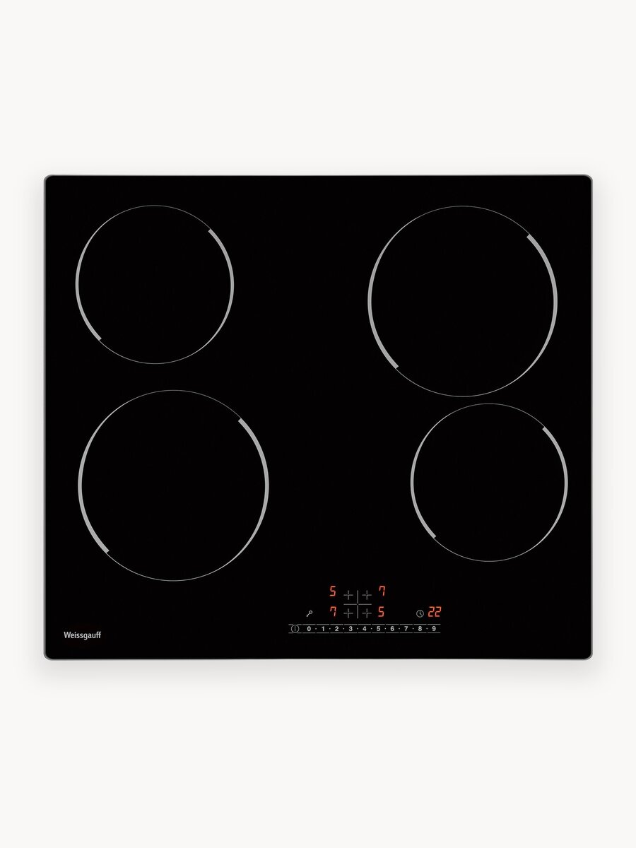 Стеклокерамическая панель со слайдером Weissgauff HV 640 BS сенсорное управление One Touch, блокировка от детей