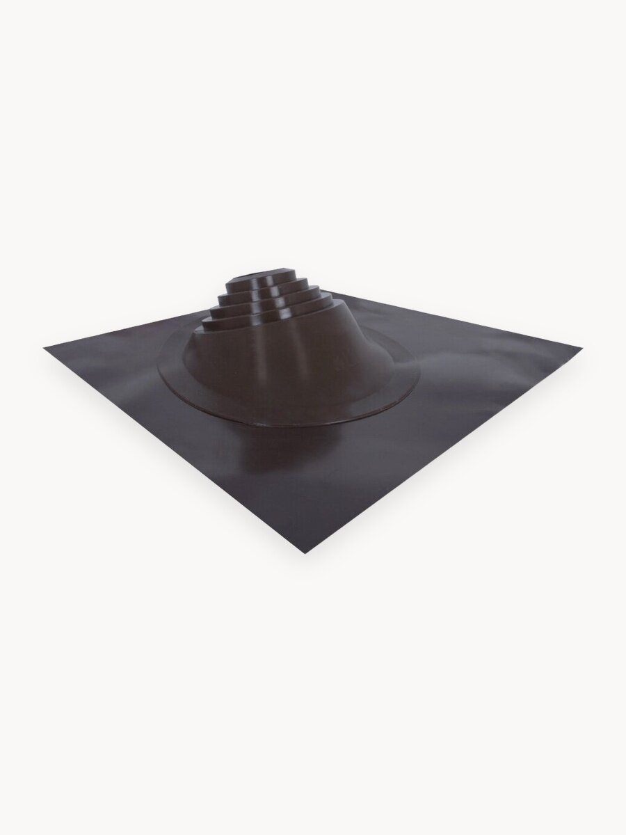 Кровельный проходник для дымохода "везувий" №17 Коричневый (д.75-200мм, 455х455мм) угловой, силикон