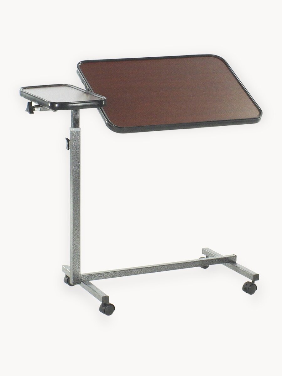 Столик прикроватный Novokom ММ 777, металл, регулируемый, с тормозами, коричневый