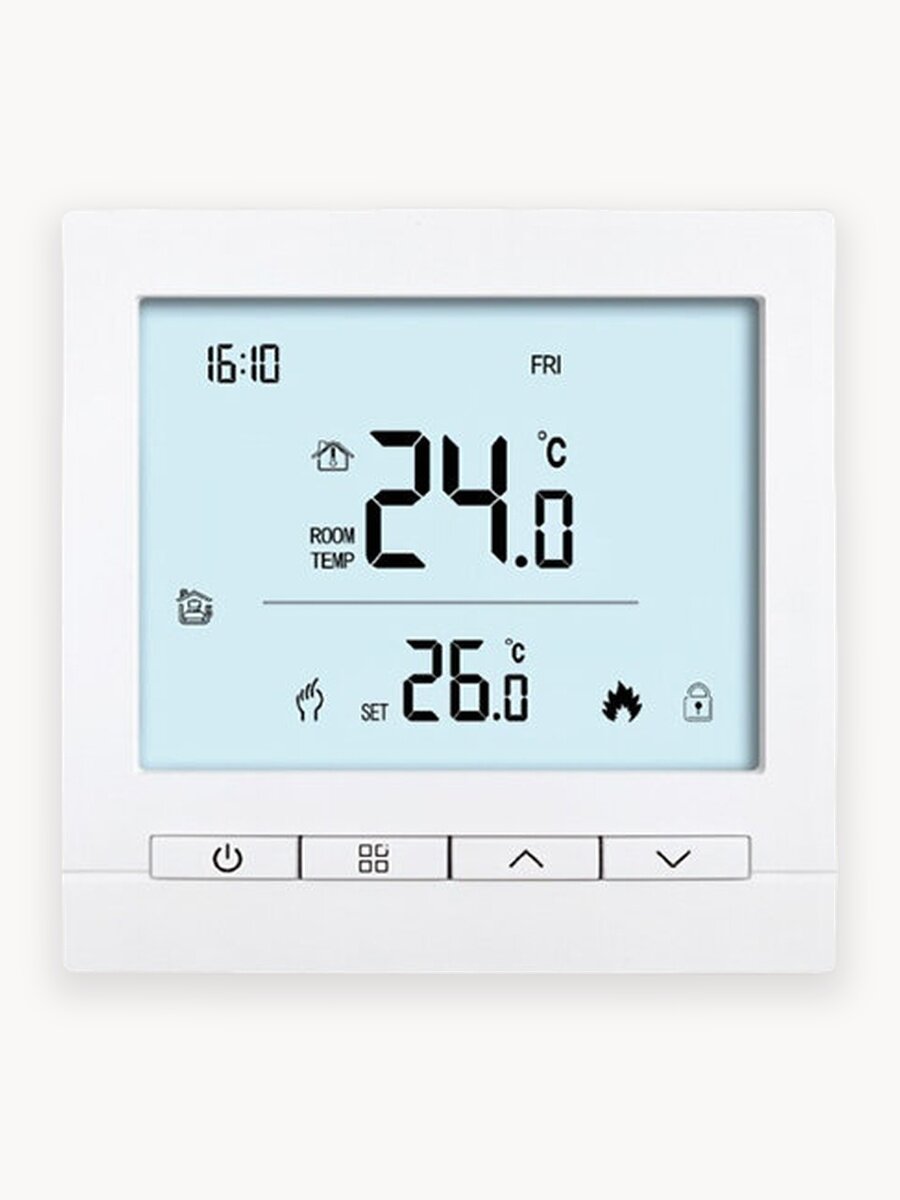 Комнатный термостат, 3 батареи 1,5 В с зарядным портом Type-C, программируемый термостат газового котла
