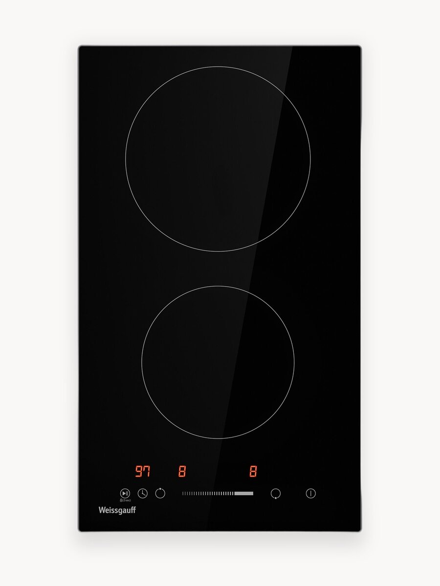 Стеклокерамическая панель Weissgauff HV 32 B сенсорное управление, 30 см ширина, Функция Пуск/Пауза, 9 уровней мощности