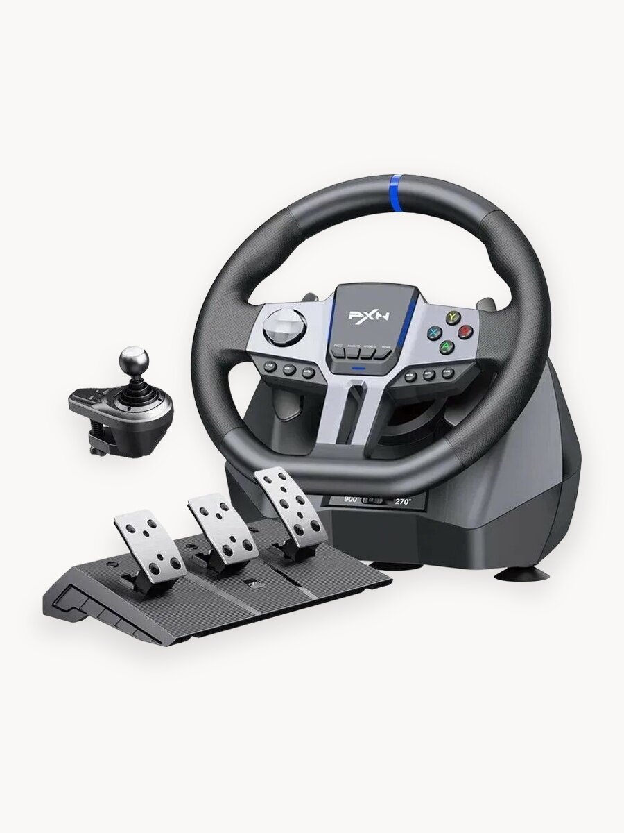 Комплект из игрового руля, коробки передач и педалей PXN V9 Gen2 Gaming Racing Wheell Black