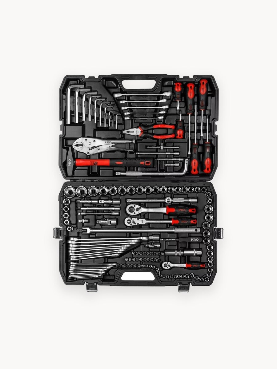 Набор инструментов 1/4", 3/8", 1/2" 6 граней 142 предмета PRO STARTUL Stuttgart (PRO-142S)