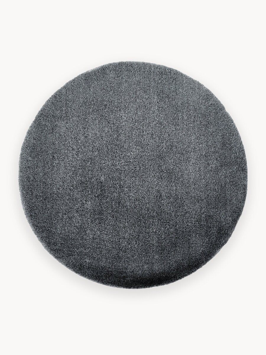 Коврик из искусственного кроличьего меха "Bingo mix круглый черный" 90х90 см, противоскользящий