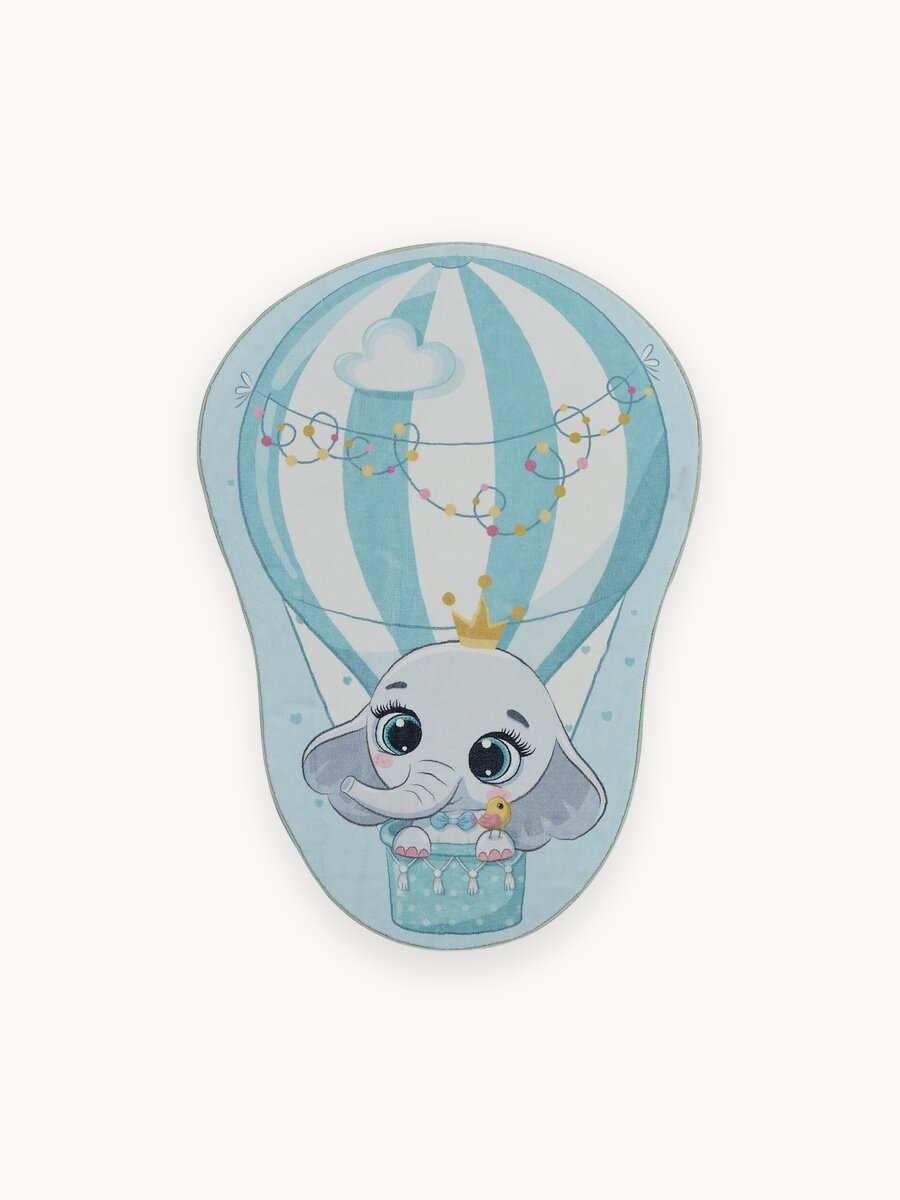 Коврик детский принтованный Kindora VA-07 "Слоник на воздушном шаре" 70x100см