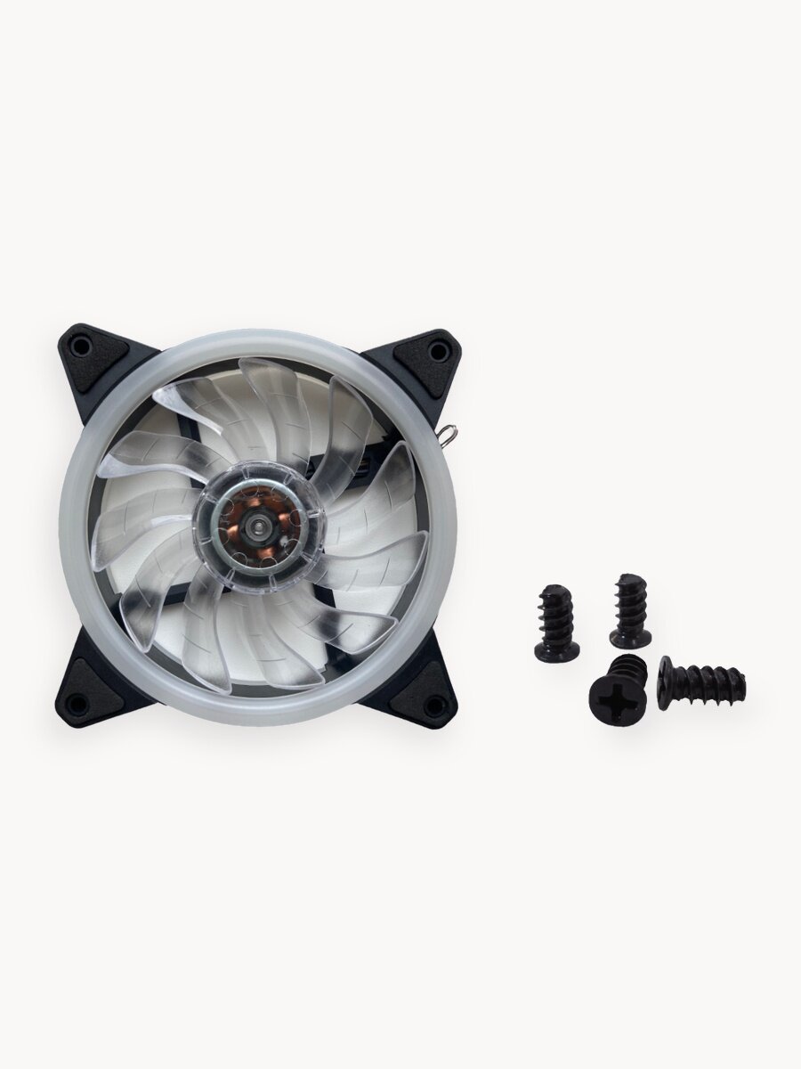 Вентилятор для корпуса компьютера 120мм RGB, светящийся, двухсторонняя подсветка