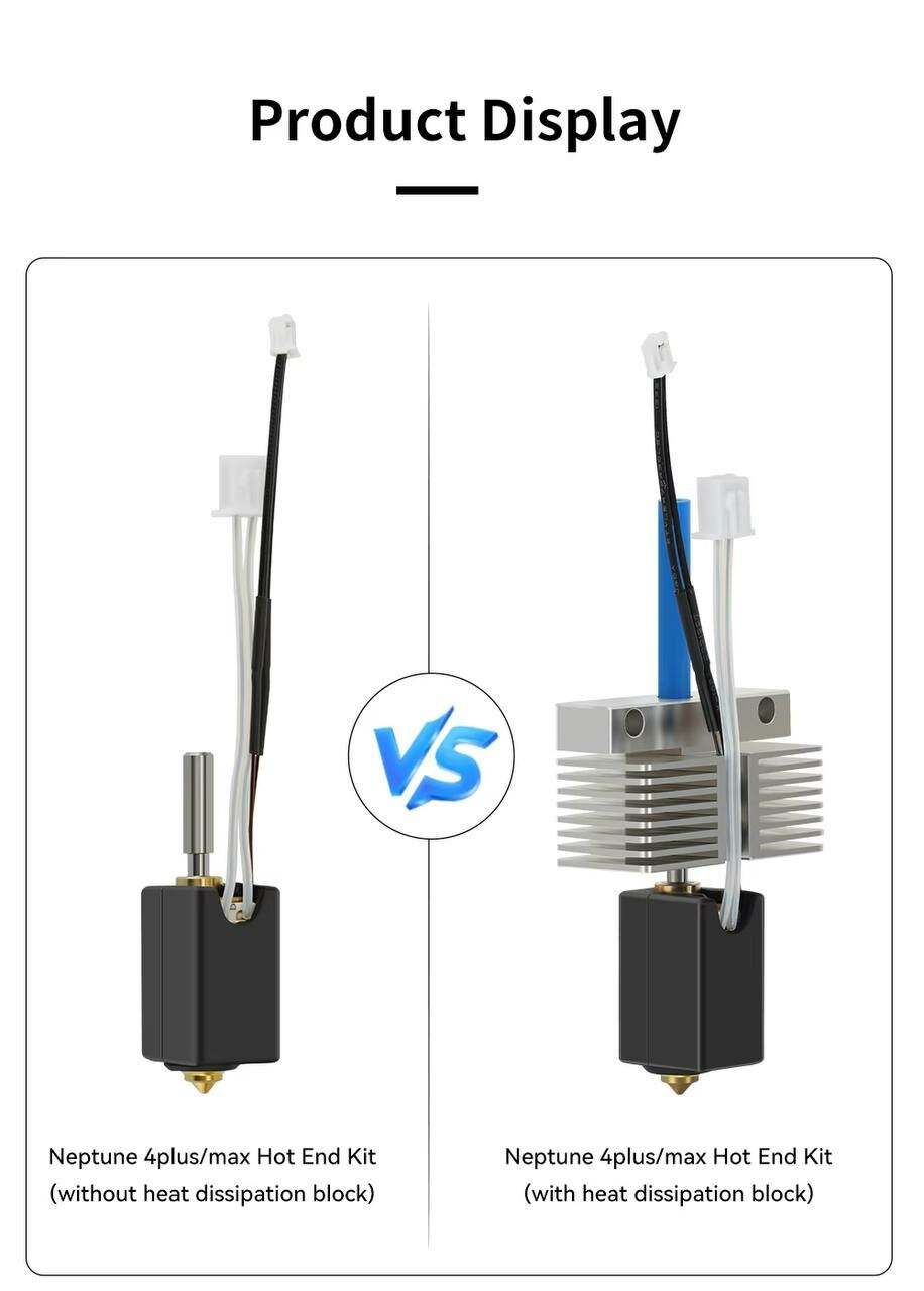 Хотенд для Neptune 4 Plus / Max с радиатором / Hotend Elegoo neptune 4 / Нагревательный блок нептун