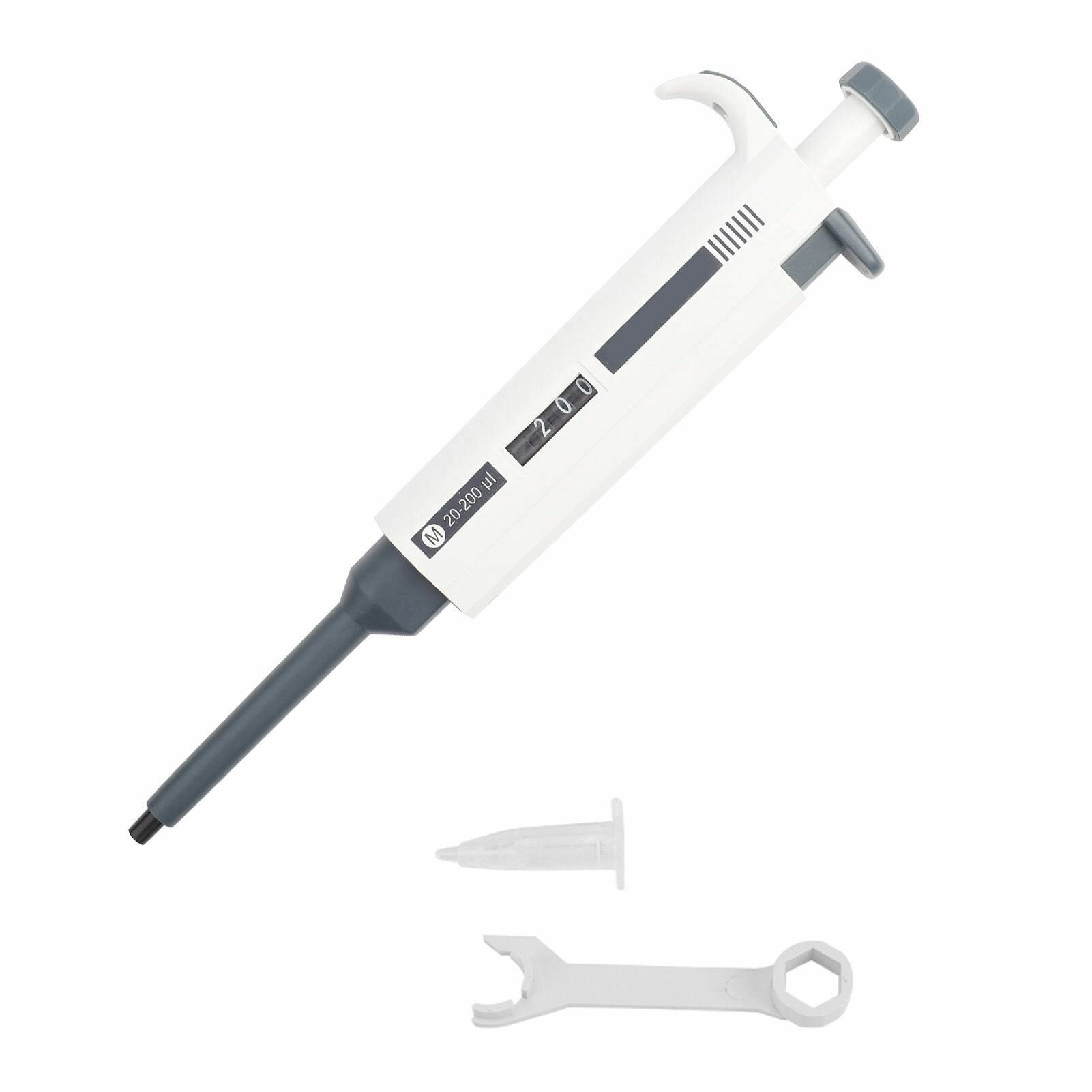 Одноканальная ручная регулируемая пипетка 20-200 мкл, лабораторный инструмент для точного измерения, легкость очистки и стерилизации