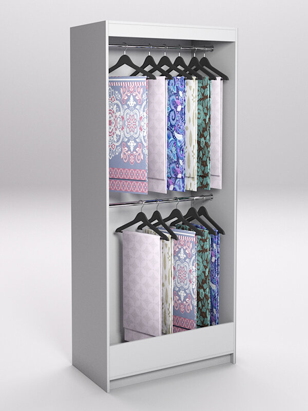 Стеллаж из ДСП для одежды, тканей и штор №4Б-900, Серый. Производитель товара - компания Westcom.