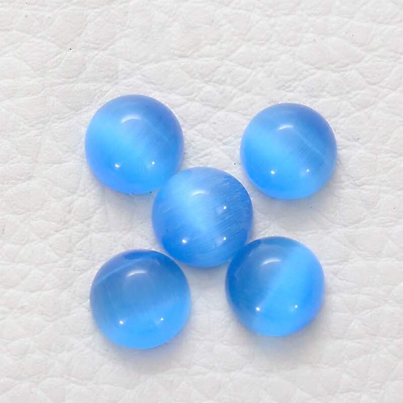 Стеклянные кабошоны кошачий глаз MIASOL 10 шт Синий, Blue