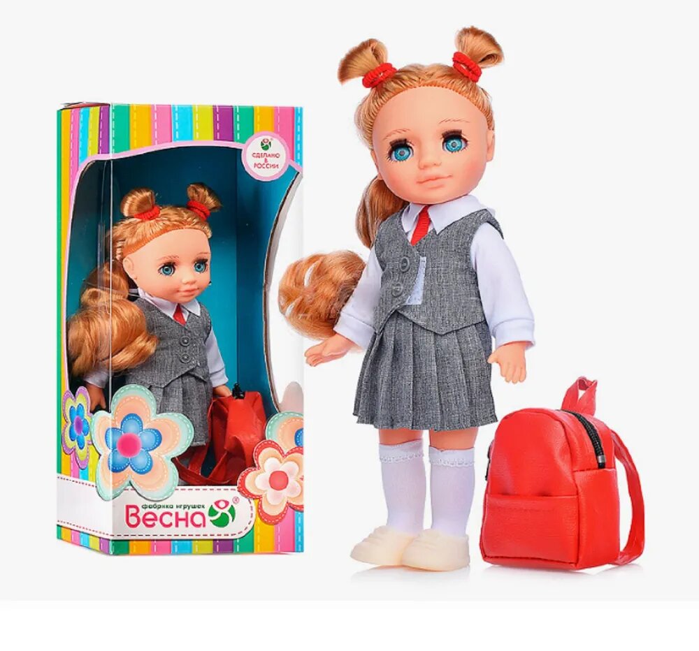 Кукла Весна Ася первоклассница в сером 26см В4450 Фабрика Весна