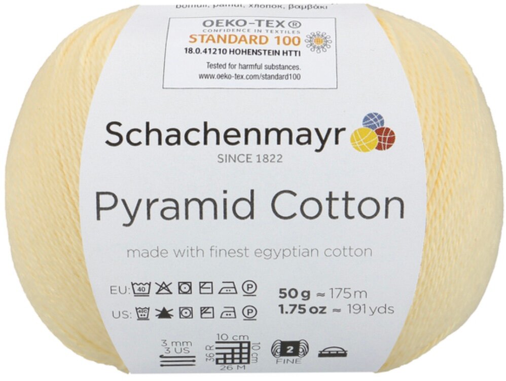 Pyramid Cotton /Пирамид Коттон/ пряжа Schachenmayr, MEZ, 9807400 (00022, *, vanille (ваниль), желтый, New!)