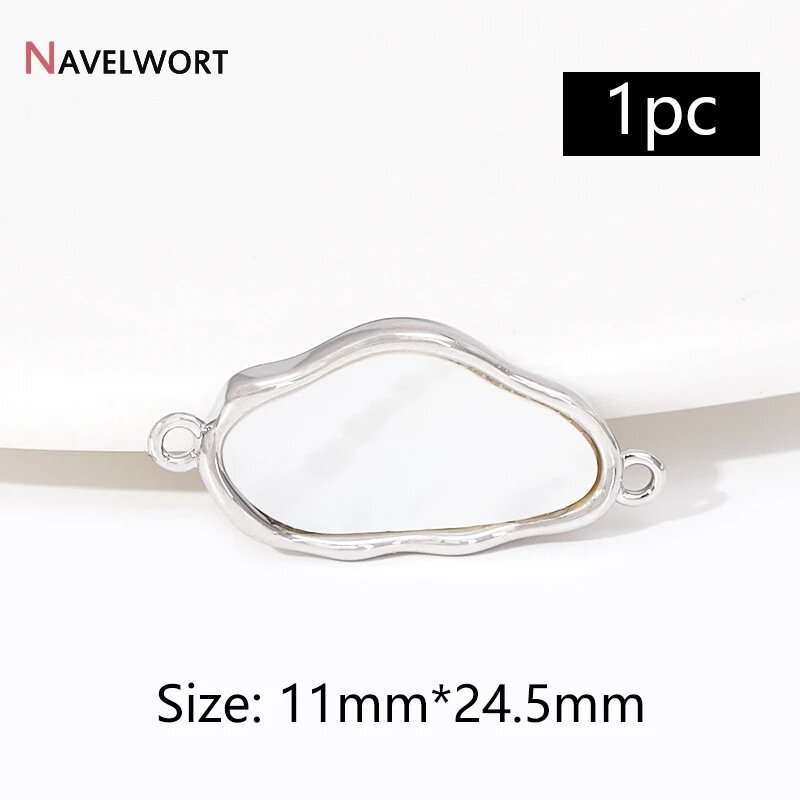Овальный кулон из латуни, Rhodium plated, 1pc, 11x24.5 мм