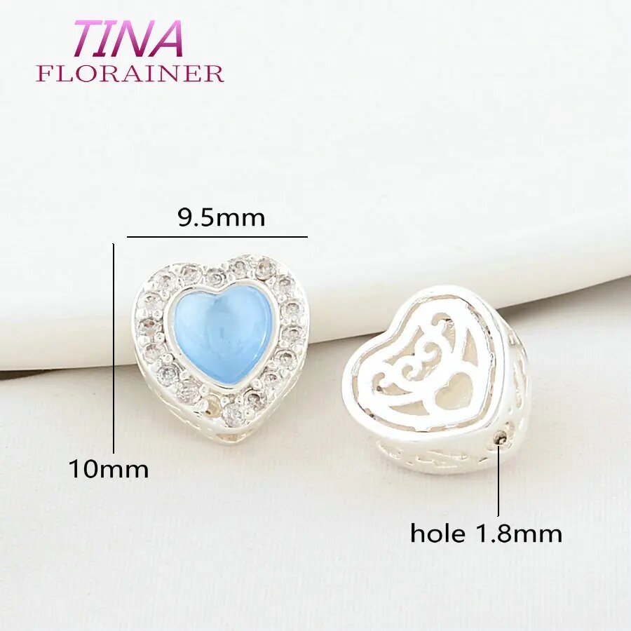 Подвески сердце Florainer Tina, серебряный цвет, Style 4
